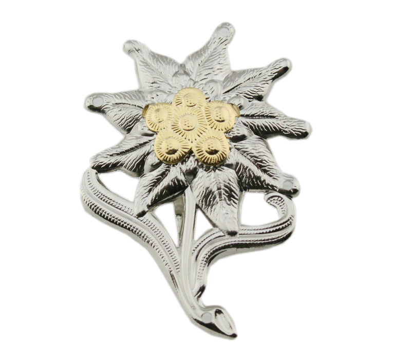 WWII German Officer Edelweiss Cap Badge Mountain Infantry Division Ins ...
