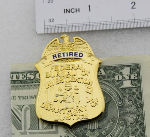 FBI Department Of Justice Retired Clip-on Badge Replica Movie Props 38 ...