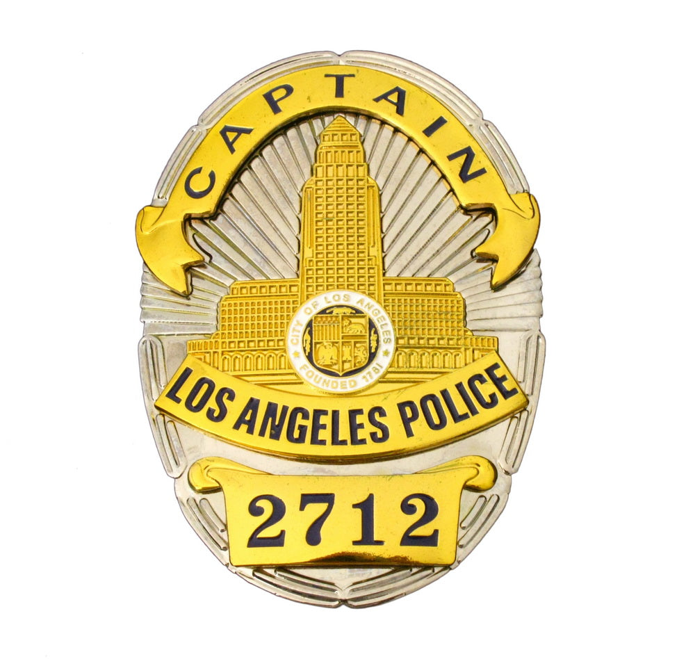 LAPD Los Angeles Captain Police Badge Replica Movie Props With No.2712 ...