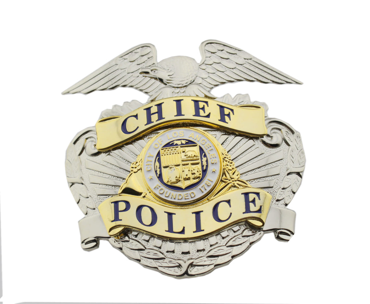 LAPD Los Angeles Police/Chief Cap Badge Hat Insignia Replica Movie Pro ...