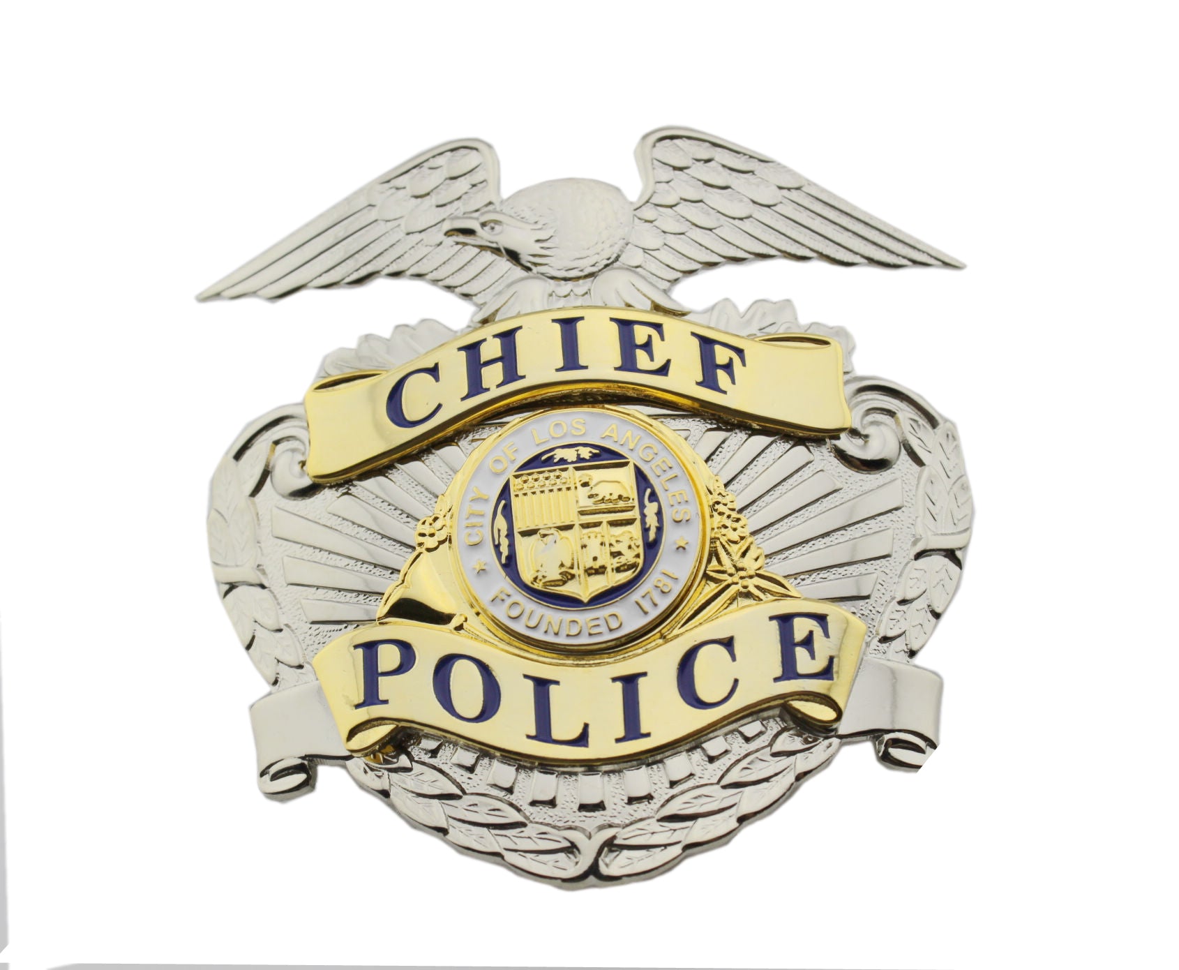 LAPD Los Angeles Police/Chief Cap Badge Hat Insignia Replica Movie Pro ...