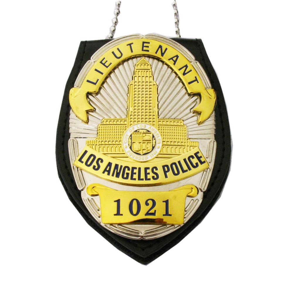 LAPD Los Angeles LIEUTENANT Police Badge Replica Movie Props With No.1 ...