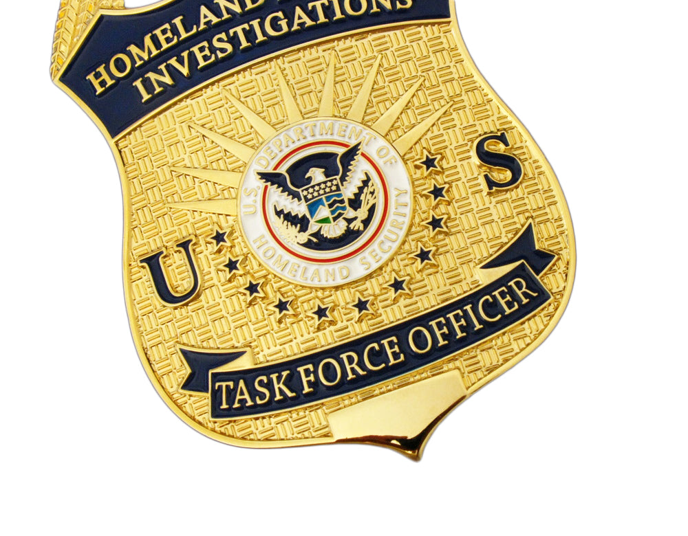 US HSI TFO Task Force Officer Badge Replica Movie Props Gold – Cop ...