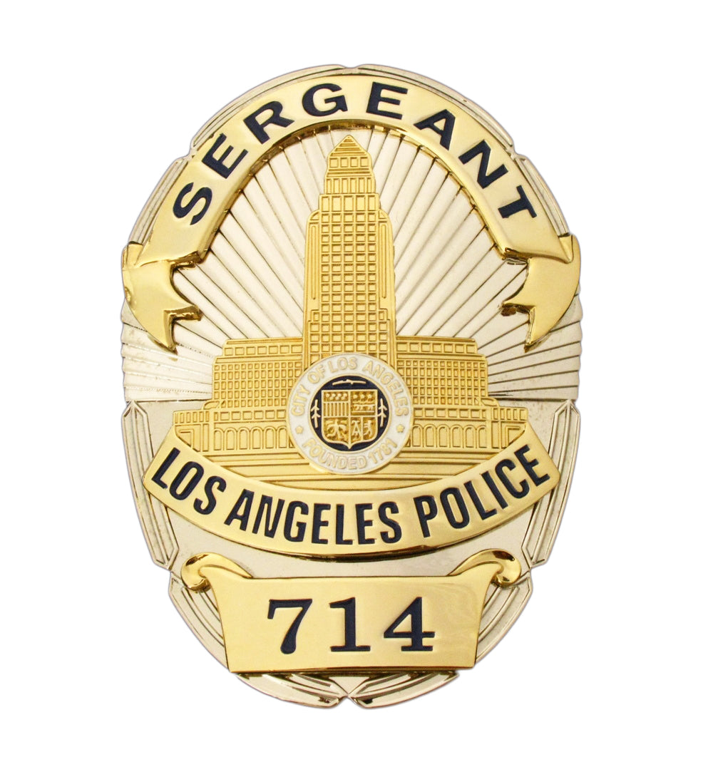 LAPD Sergeant #714 Los Angeles Police Badge Replica Movie TV Props ...