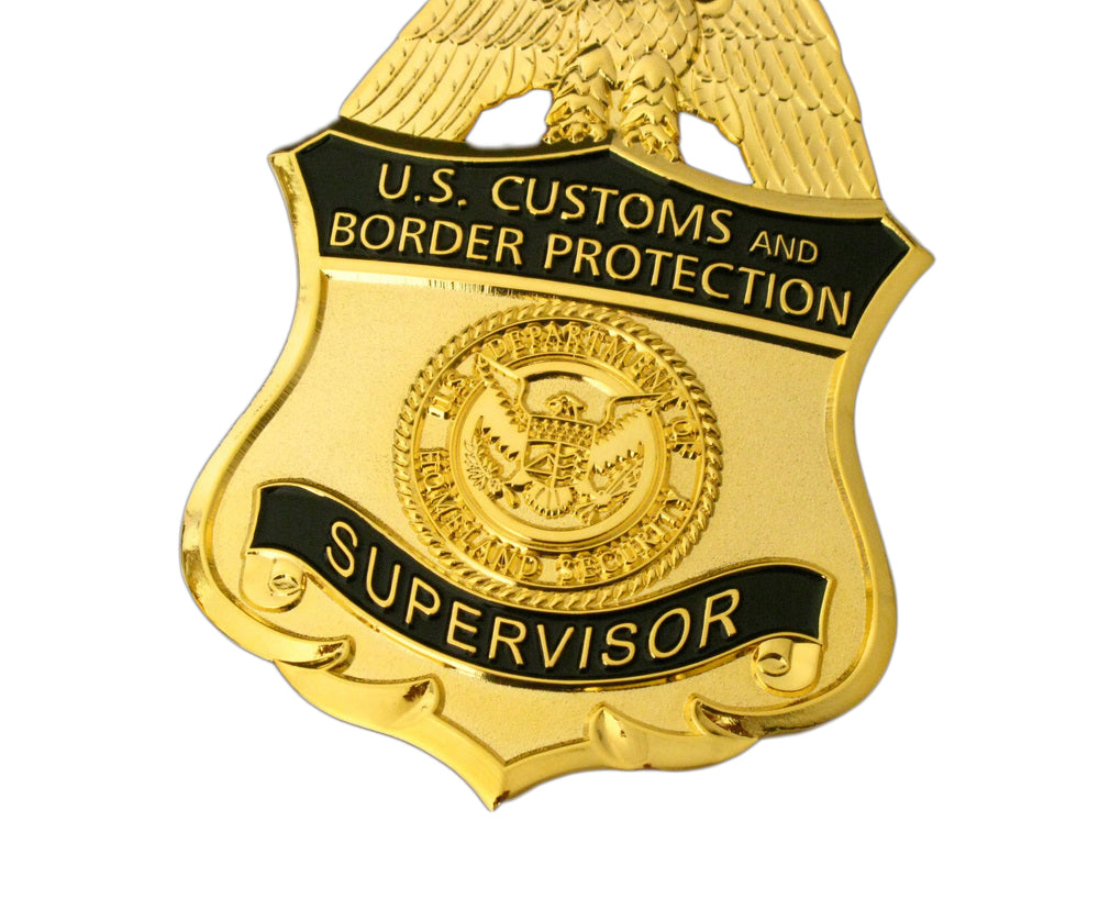 US CBP Supervisor Badge Solid Copper Replica Movie Props – Cop Collectibles
