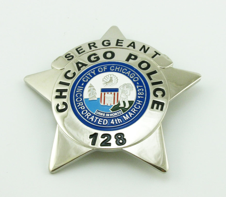 CPD Chicago Sergeant Police Badge Replica Movie Props With No.128 – Cop ...