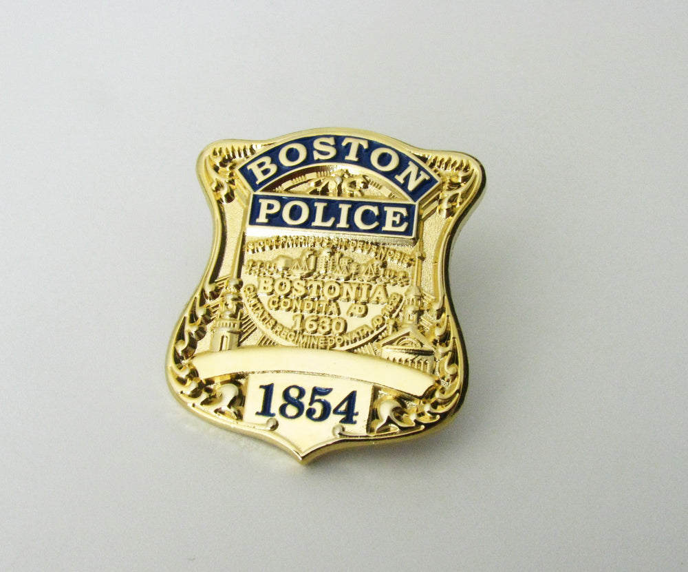 BPD Boston Police Badge Lapel Pin Mini Version With No.1854 – Cop ...