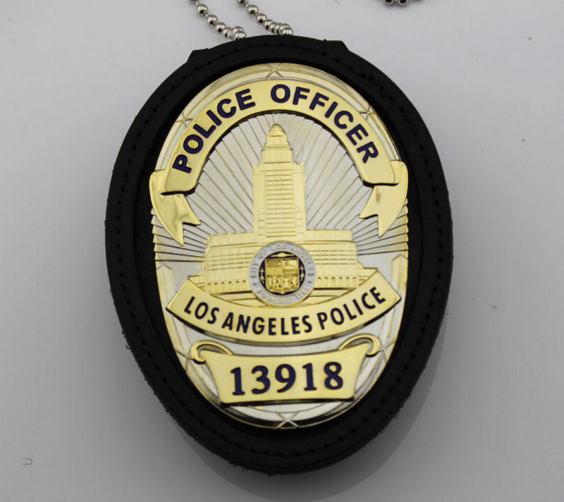 Genuine Leather Oval Inset Type Holder/ Holster/ Wallet For LAPD Los A ...