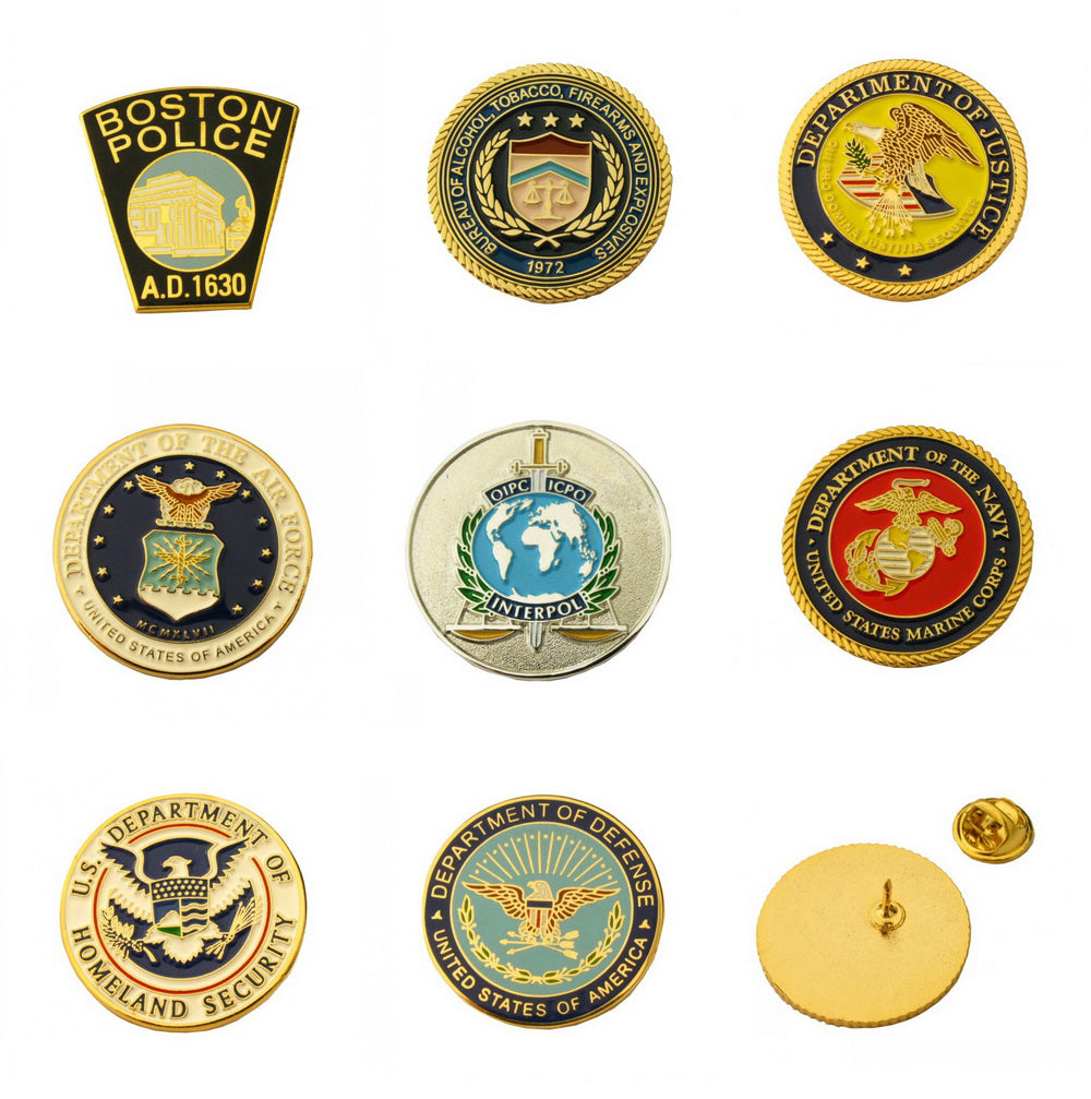US Police Badge Lapel Pin Cop Insignia 8 Styles – Cop Collectibles