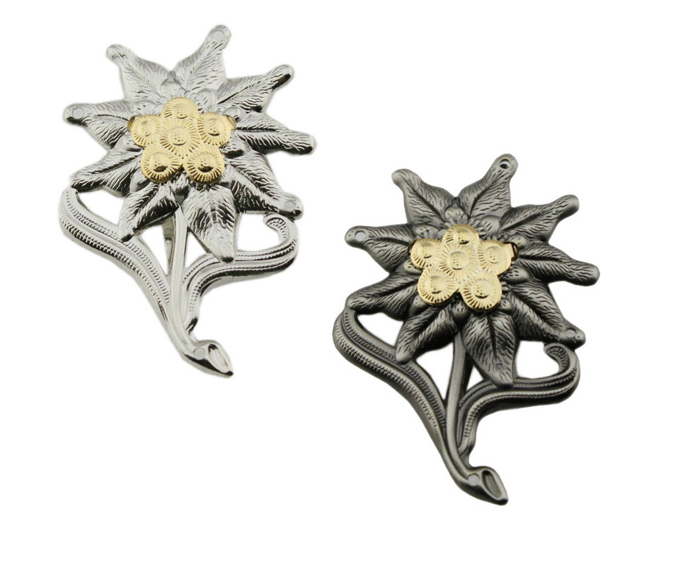 WWII German Officer Edelweiss Cap Badge Mountain Infantry Division Ins ...